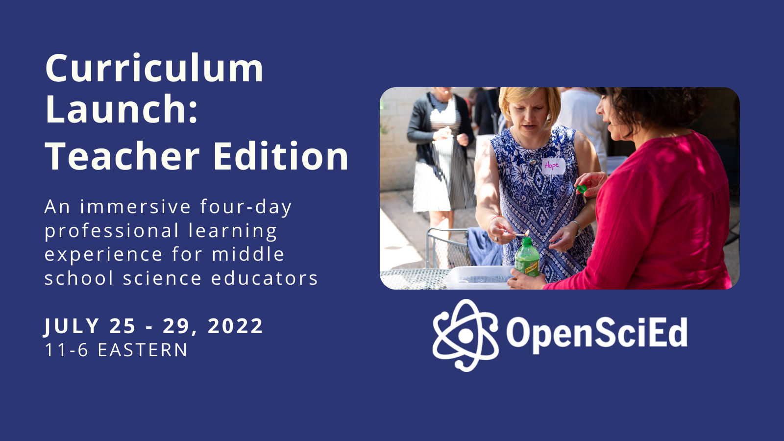 OpenSciEd Curriculum Launch - Teacher Edition - OpenSciEd
