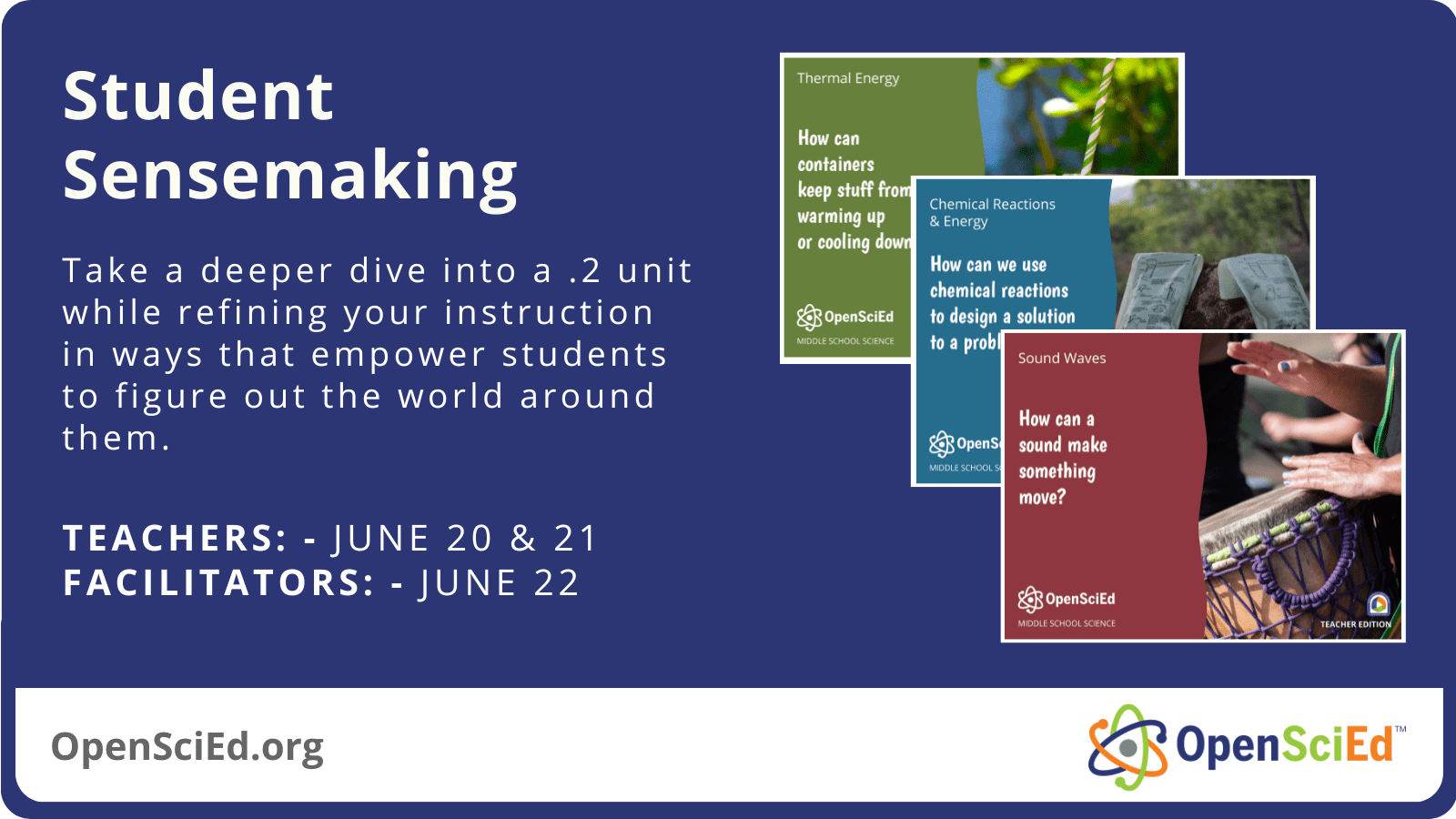 Middle School Student Sensemaking (Virtual) - OpenSciEd