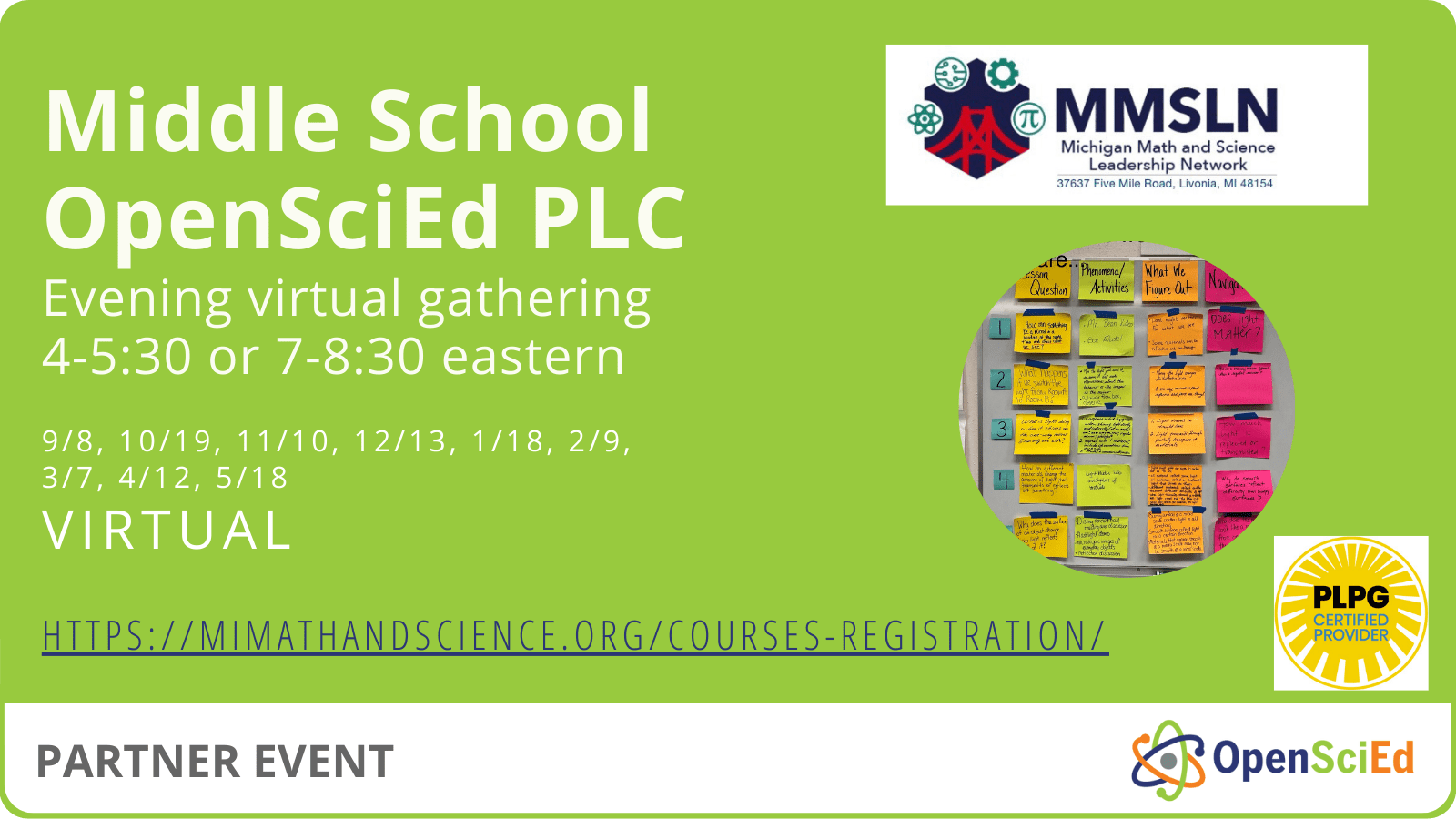 OpenSciEd Middle School Monthly PLC - OpenSciEd