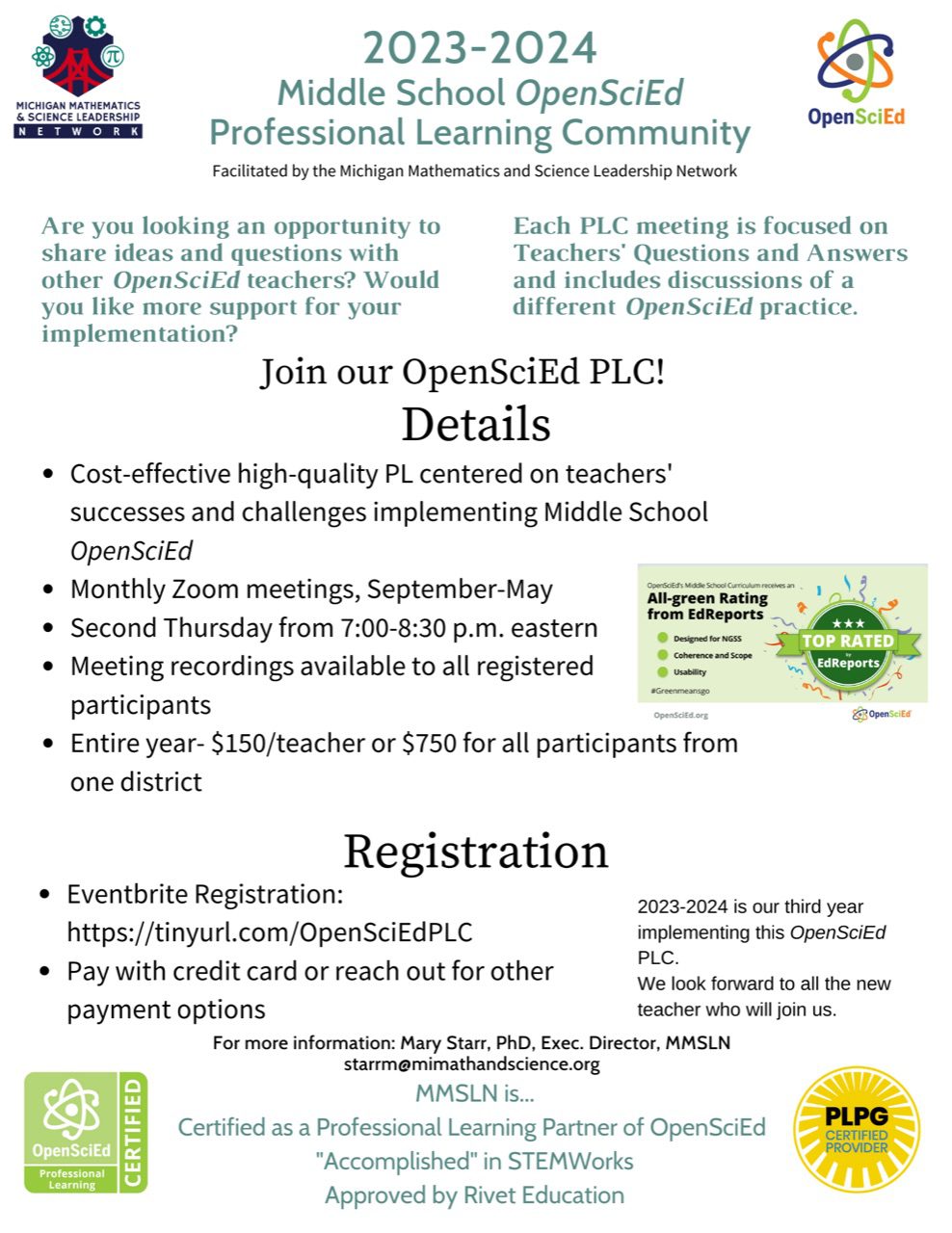 PARTNER EVENT: OpenSciEd Middle School PLC - OpenSciEd